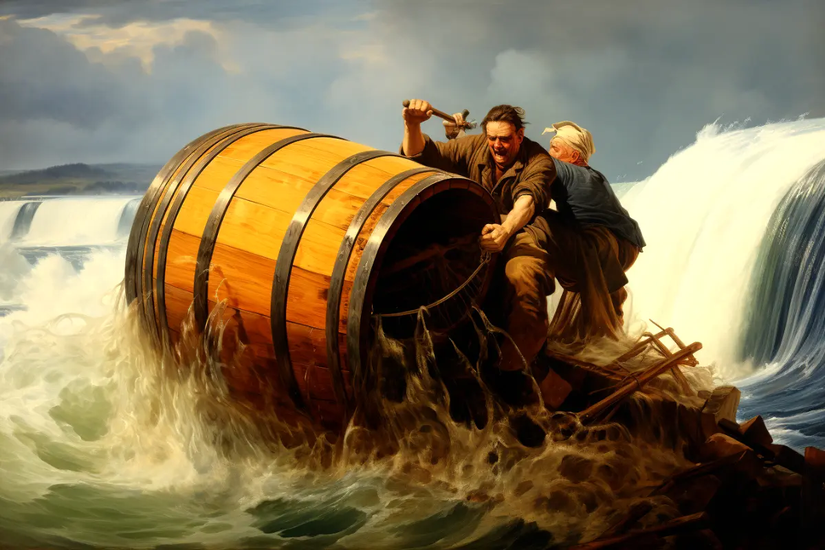 Daredevil Barrel Stunt at Niagara Falls in 1989: A Legendary Leap!